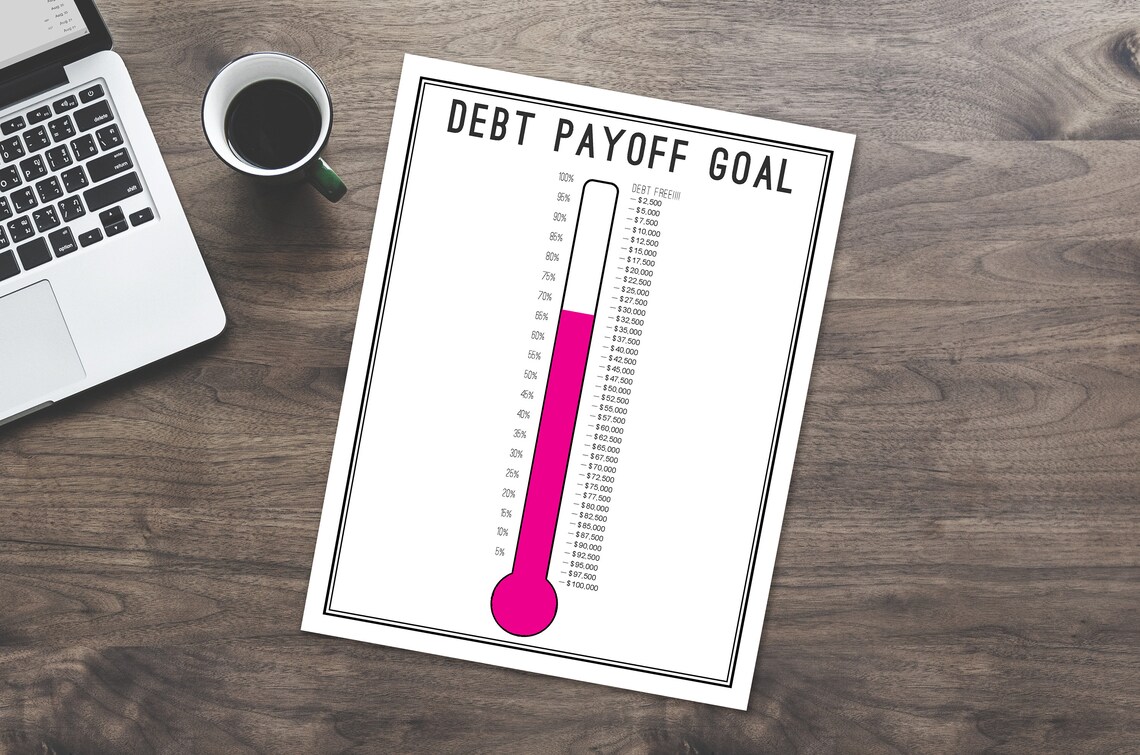 Debt Thermometer Tracker Printable, Debt Tracker, Debt Printable - Etsy