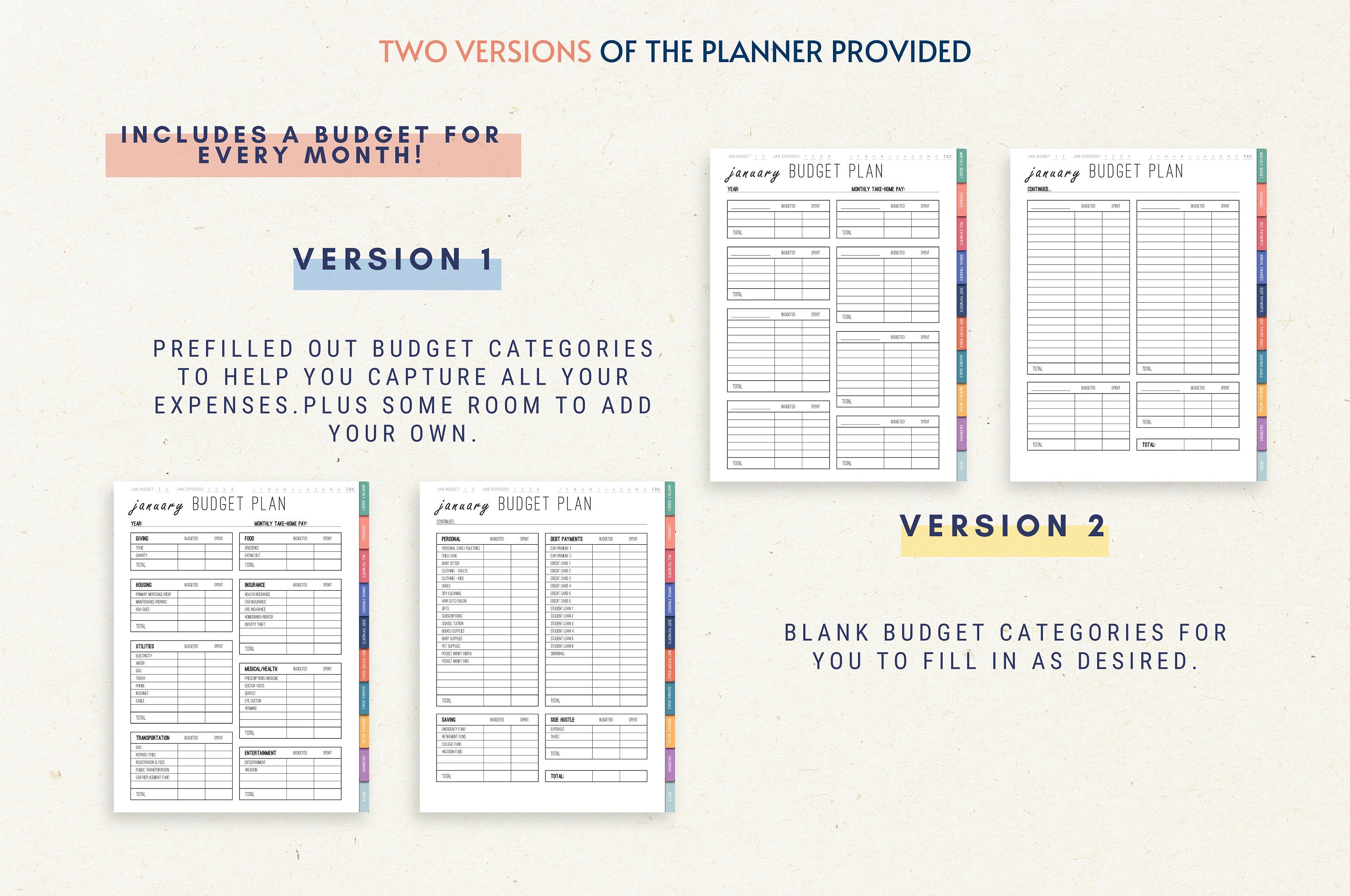 Digital Finance Planner Undated, Digital Budget Planner, iPad Planner ...