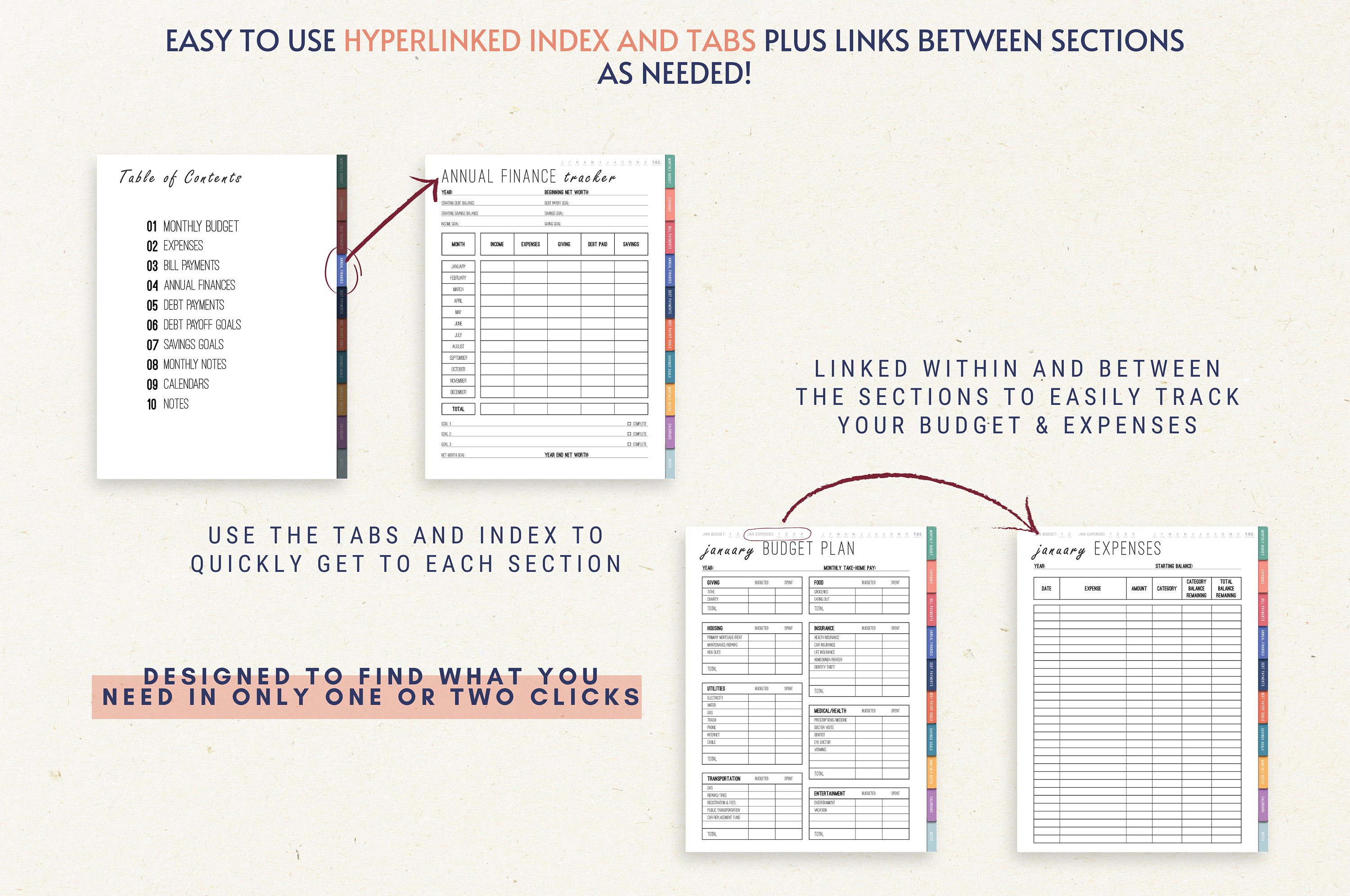 Digital Finance Planner Undated, Digital Budget Planner, iPad Planner ...