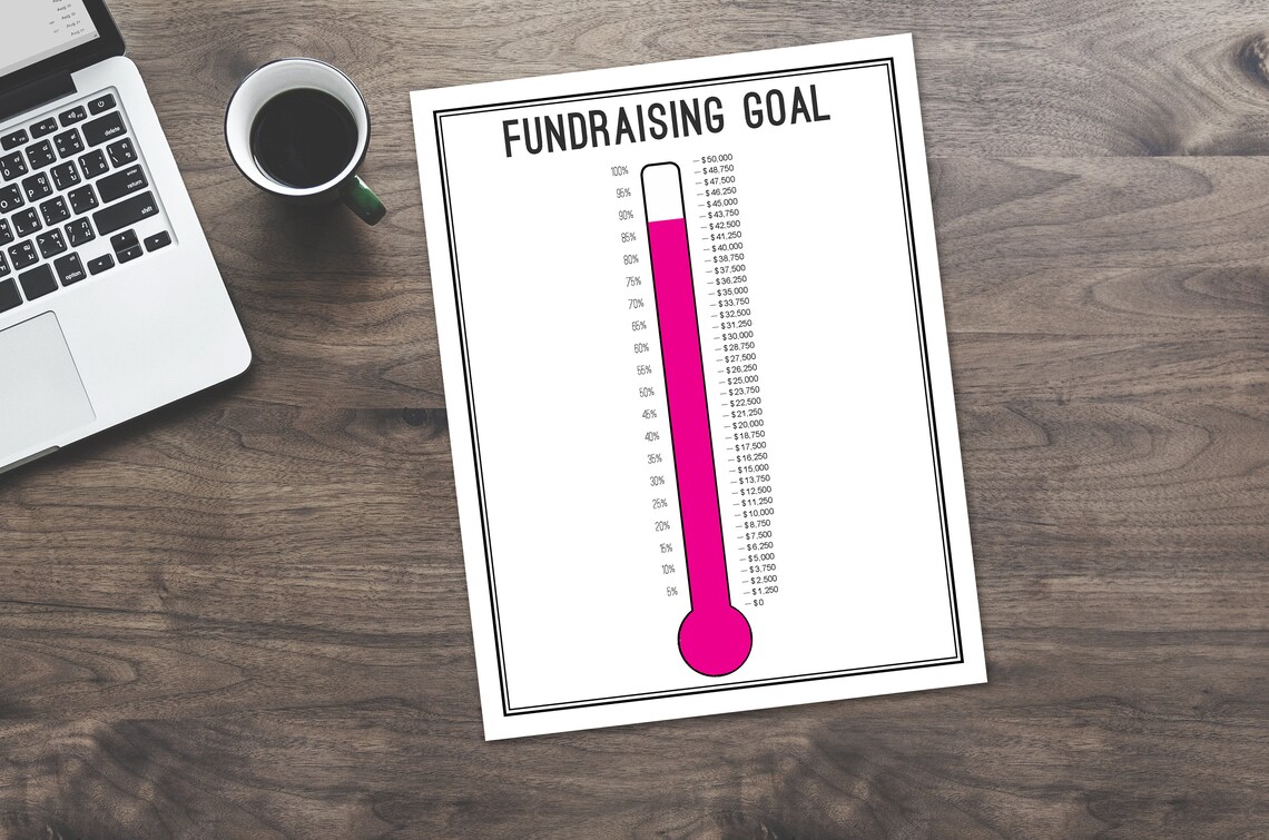 Fundraising Goal Tracker Printable, Fundraising Tracker, Donation ...