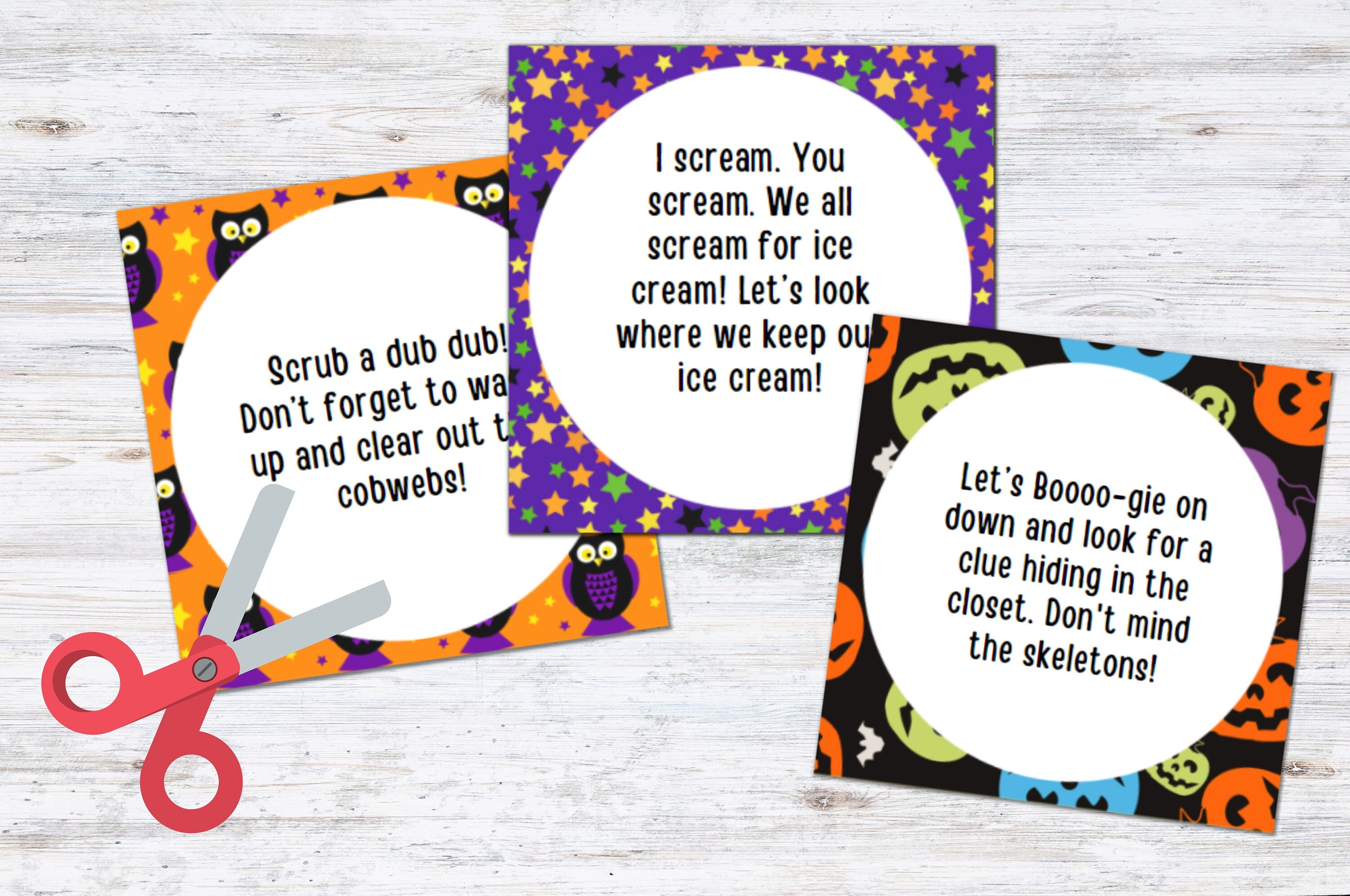 Halloween Scavenger Hunt, 17 Clues, Trick or Treat, Indoor Treasure ...