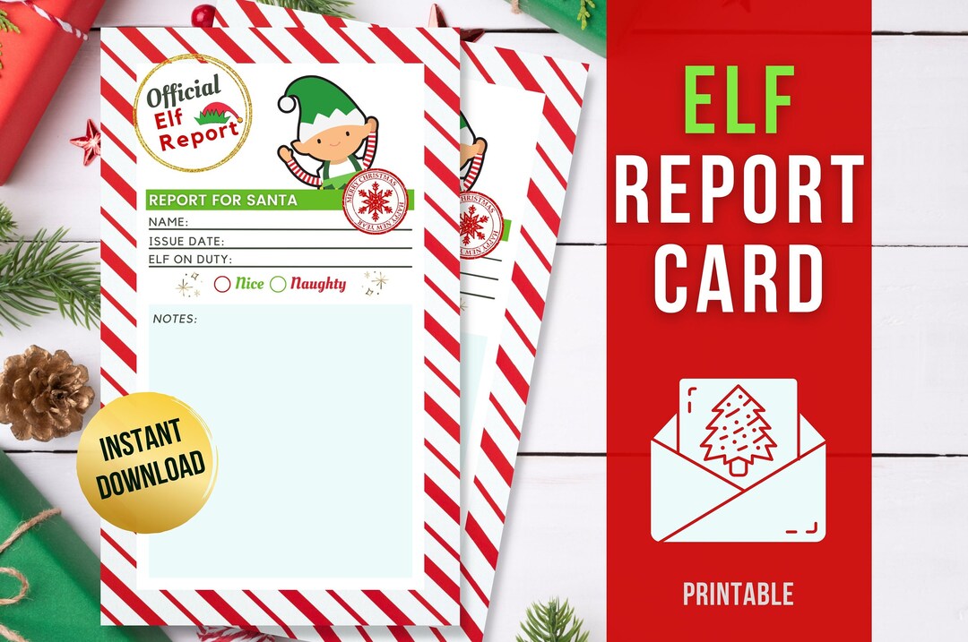 Elf Report Card Printable, Elf Daily Report, Christmas Elf, Elf Letter ...