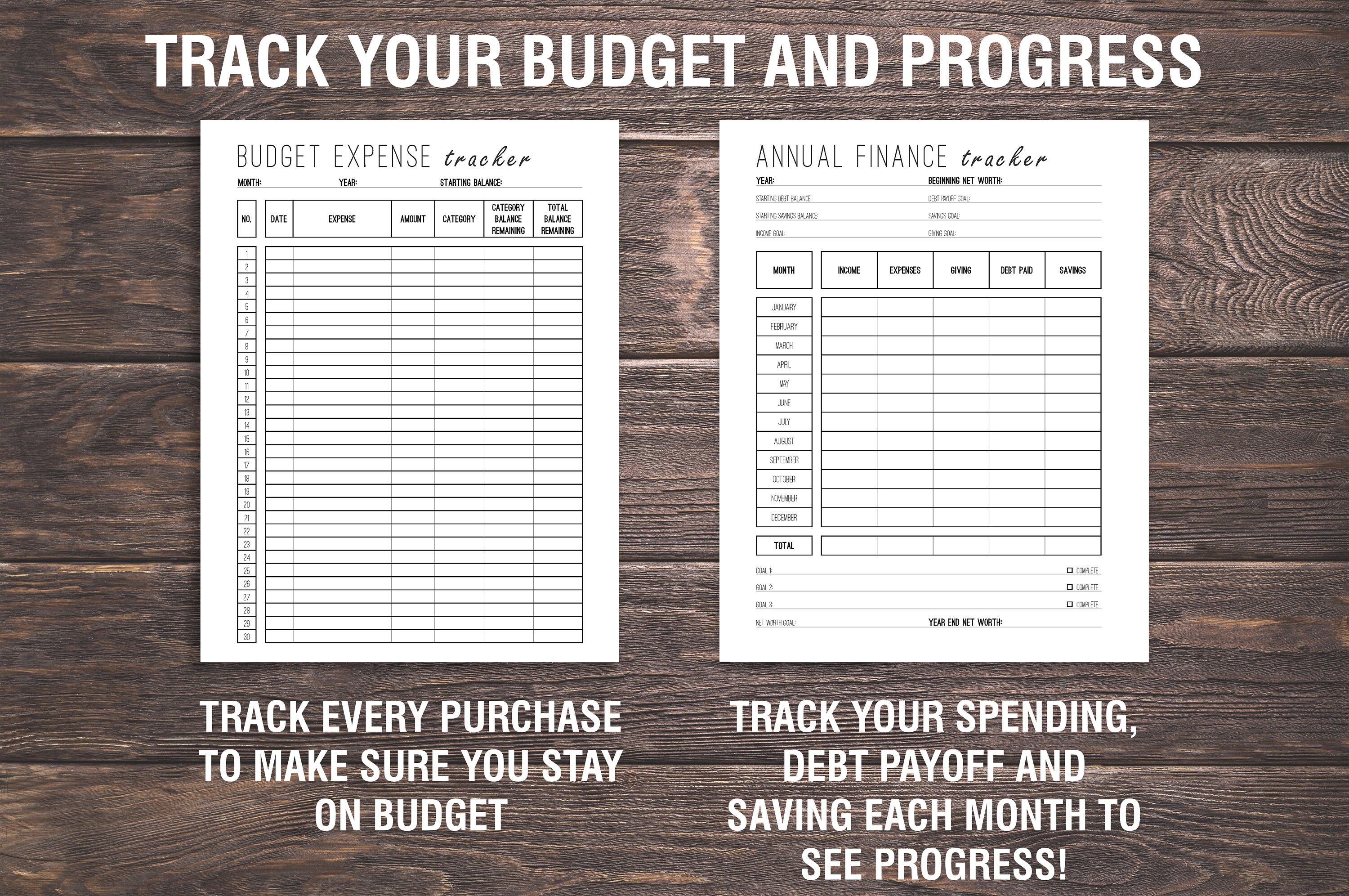 Finance Planner Bundle Printable, Budget Planner, Debt Tracker ...