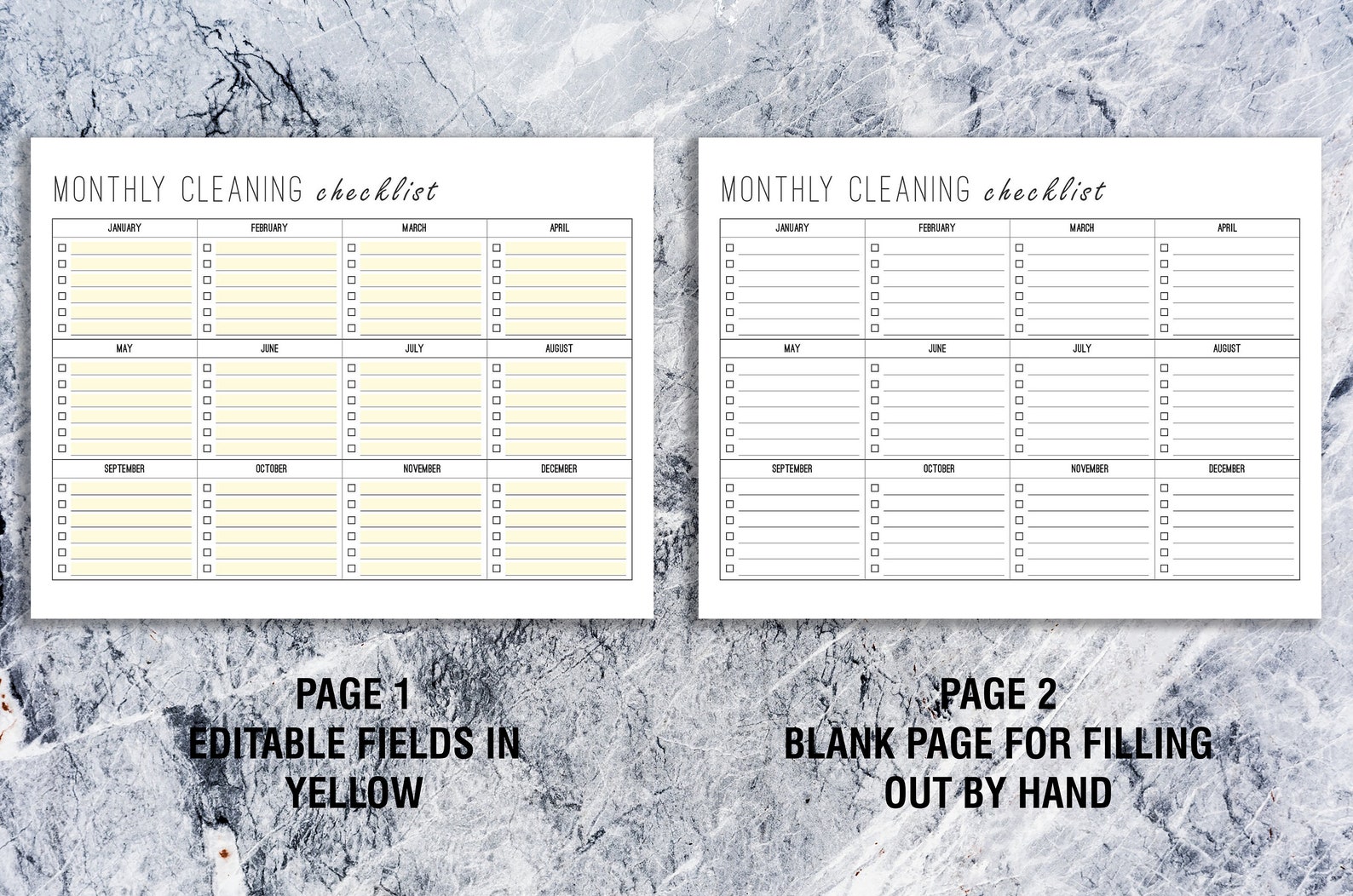 Monthly Cleaning Checklist EDITABLE Printable Letter & A4, Monthly ...