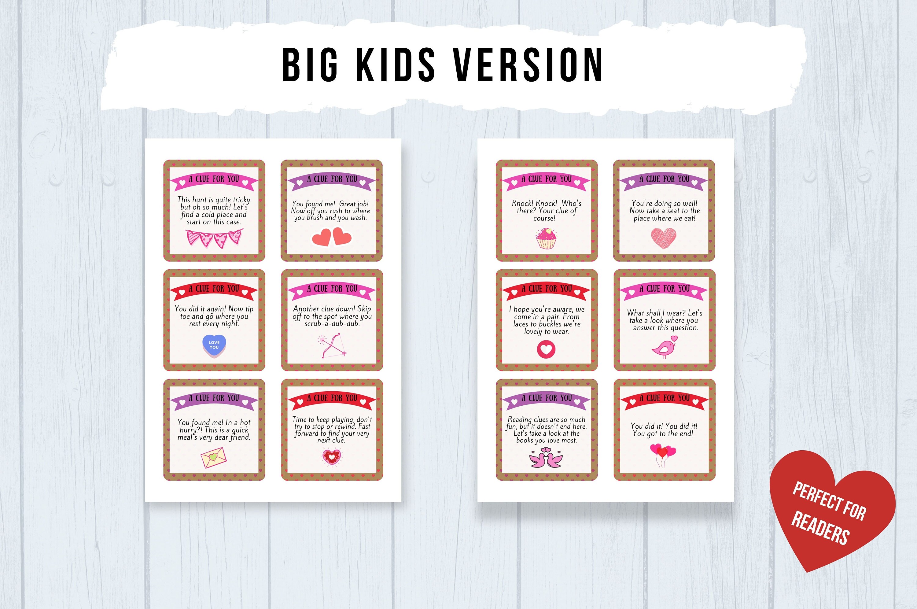 Valentine's Scavenger Hunt, Printable Game, Scavenger Hunt Cards ...