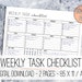 Weekly Task Checklist Printable EDITABLE Letter & A4, Task Planner ...