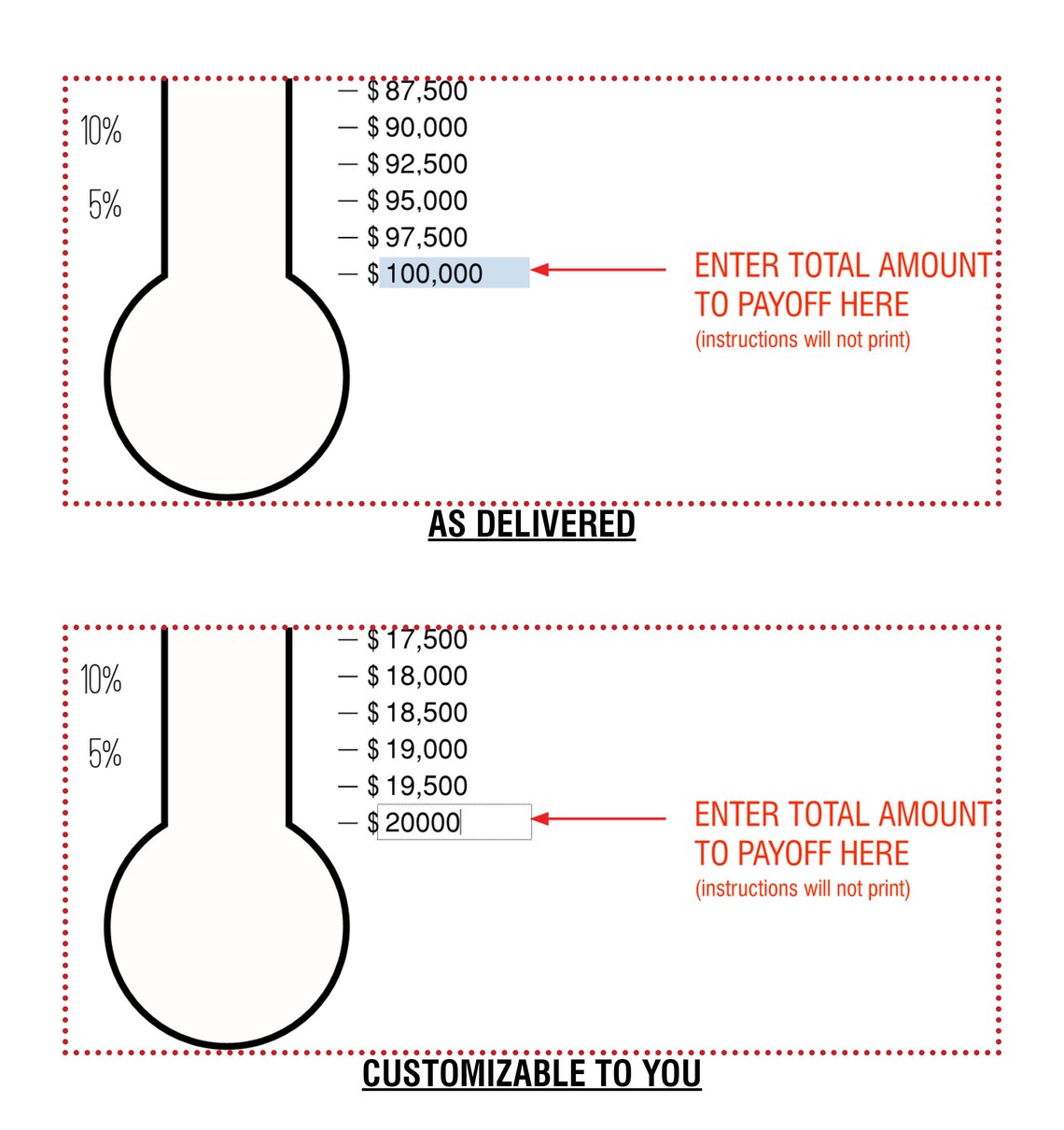 House Payoff Thermometer, Mortgage Payoff Thermometer, Debt Thermometer ...