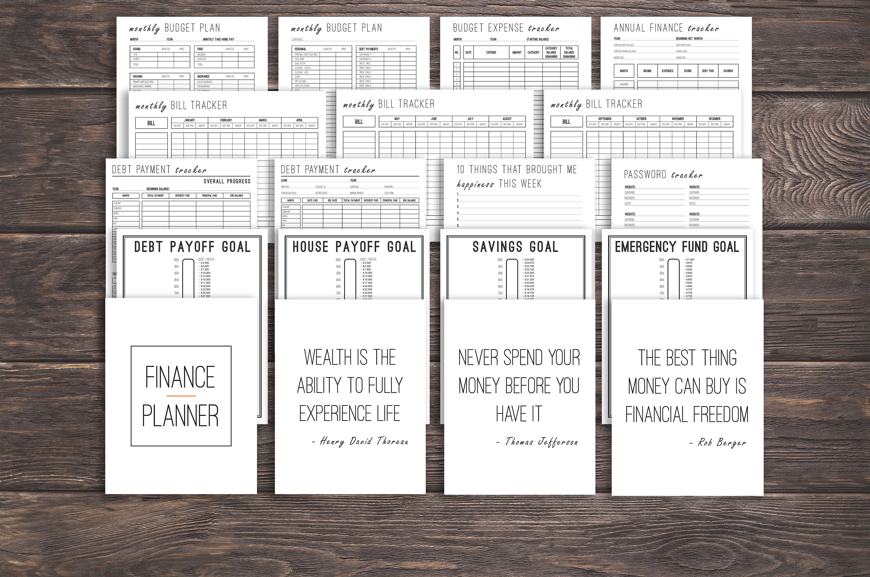 Finance Planner Bundle Printable, Budget Planner, Debt Tracker ...