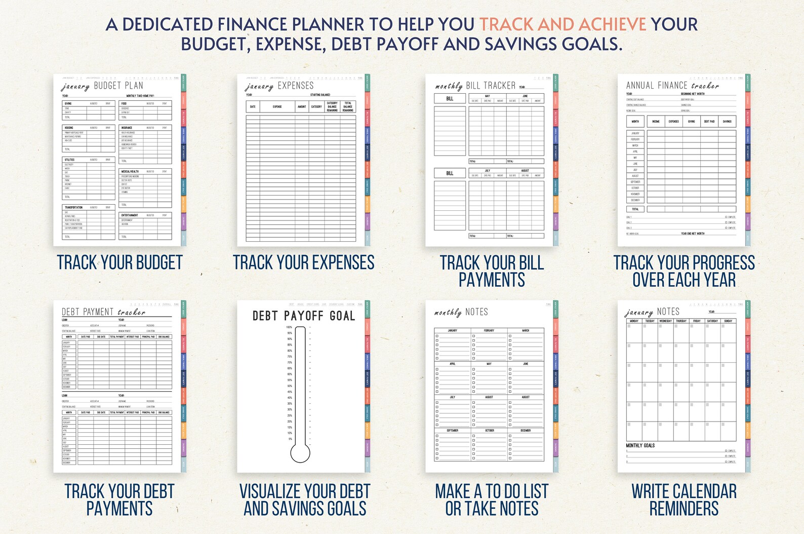 Digital Finance Planner Undated, Digital Budget Planner, iPad Planner ...