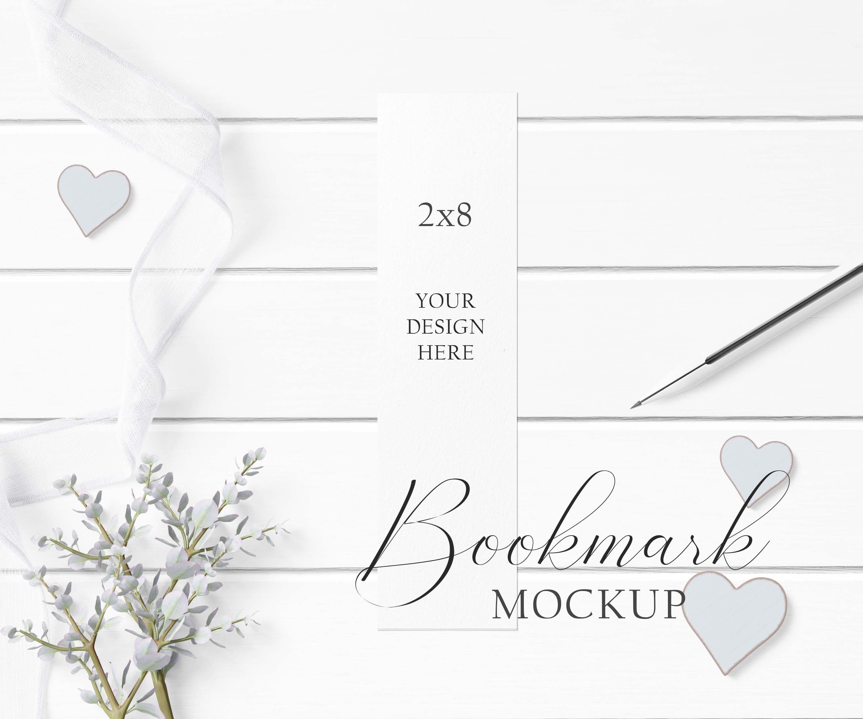 2x8 Bookmark Mockup Styled With Textured Paper and Rustic - Etsy UK