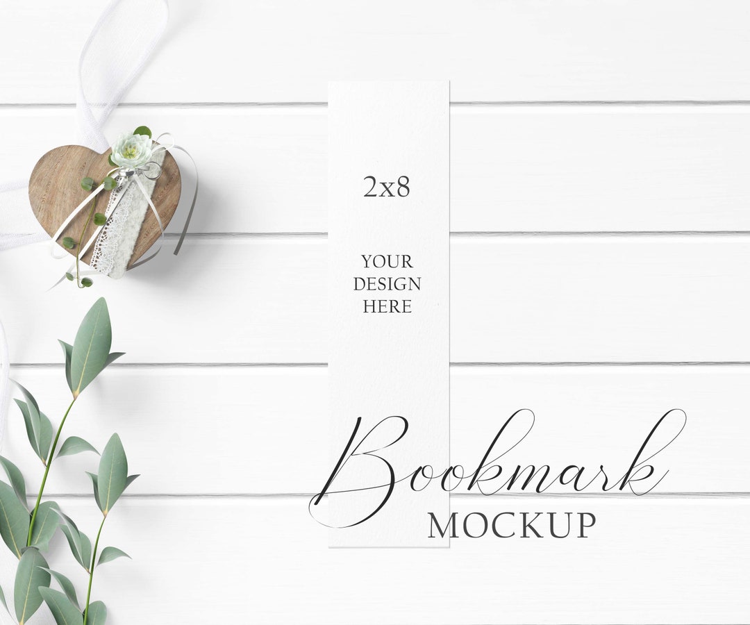 2x8 Bookmark Mockup Gestyled met getextureerd papier en groen - Etsy België