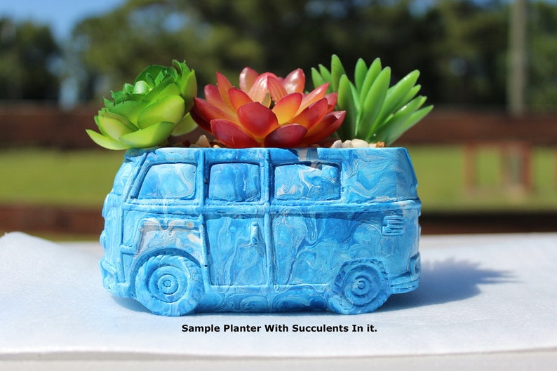 VW Bus Planter Bus succulent planter Pot With Drainage Hole | Etsy
