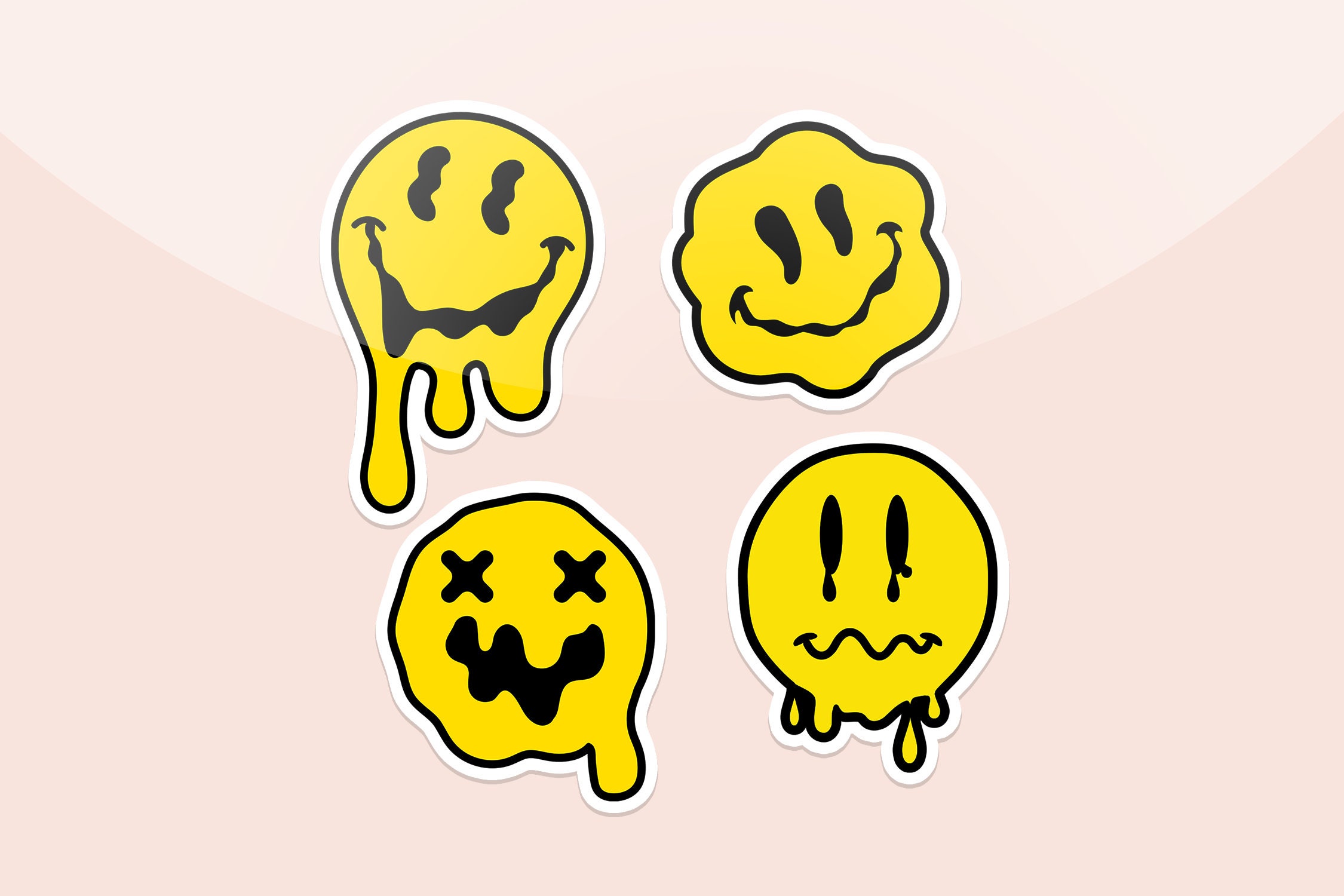 Melting Smiley Face 90s Aesthetic Stickers Drew House - Etsy Canada