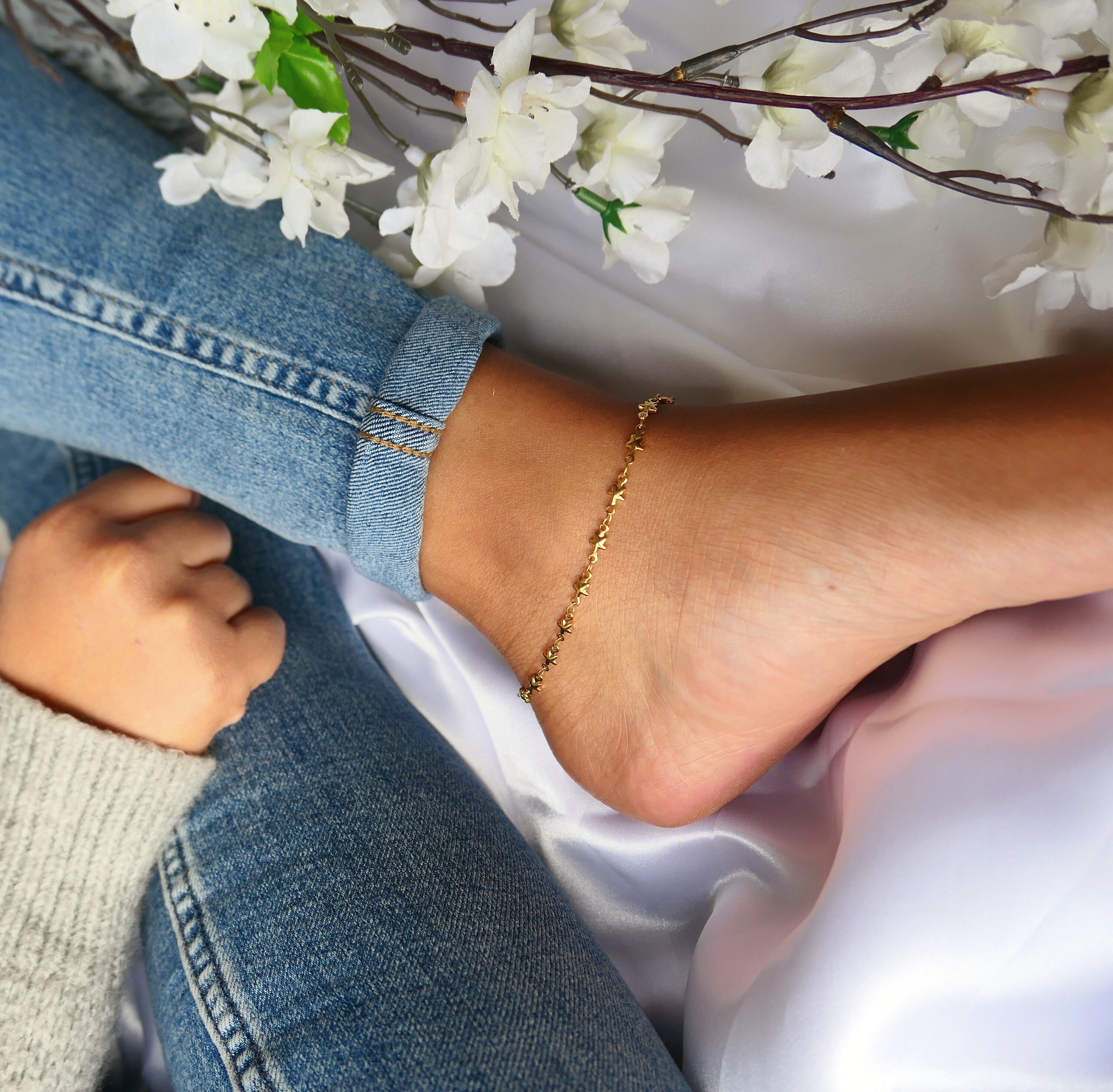 Dainty Star Chain Anklet Gold Stainless Steel Anklet Beach - Etsy UK