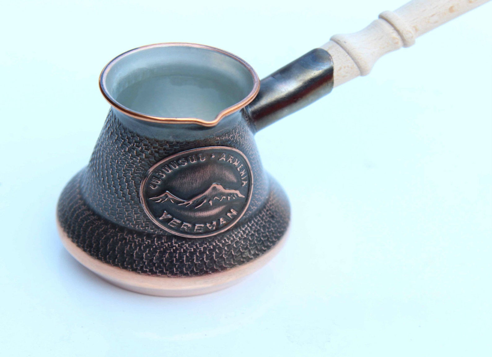Armenian Coffee Pot Copper Jazva Makers Ararat Wooden Handle - Etsy