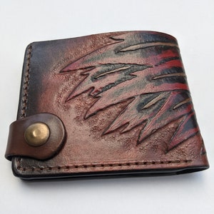 Indian Skull, Red Man, Native American Skull Wallet, 3D Genuine Leather ...