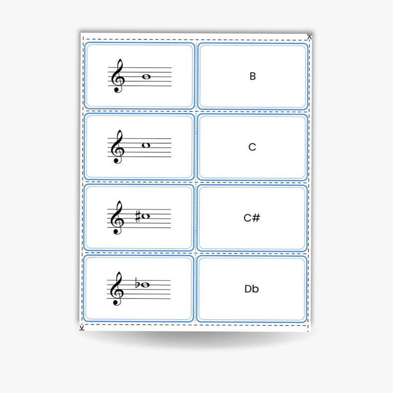 Treble Clef Notes Flashcards 55 Printable Music Theory Cards Learn ...