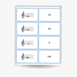 Treble Clef Notes Flashcards 55 Printable Music Theory Cards Learn ...