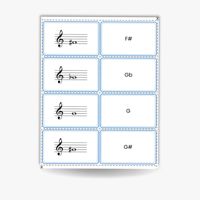 Treble Clef Notes Flashcards 55 Printable Music Theory Cards Learn ...