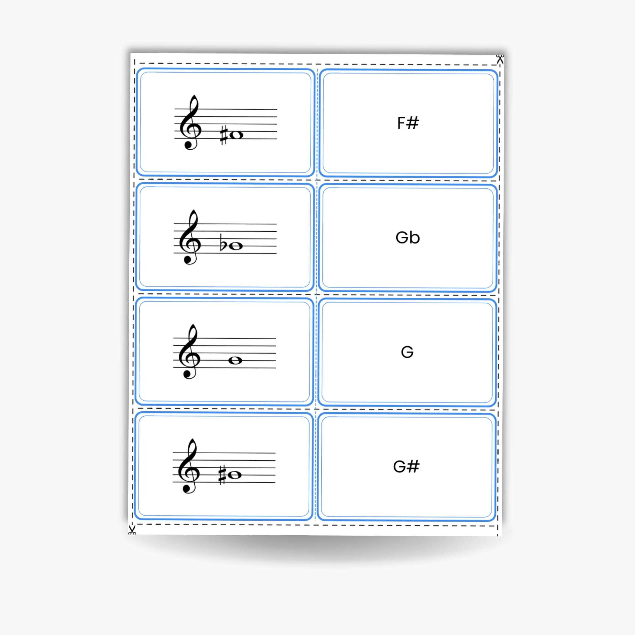 Treble Clef Notes Flashcards 55 Printable Music Theory Cards Learn ...