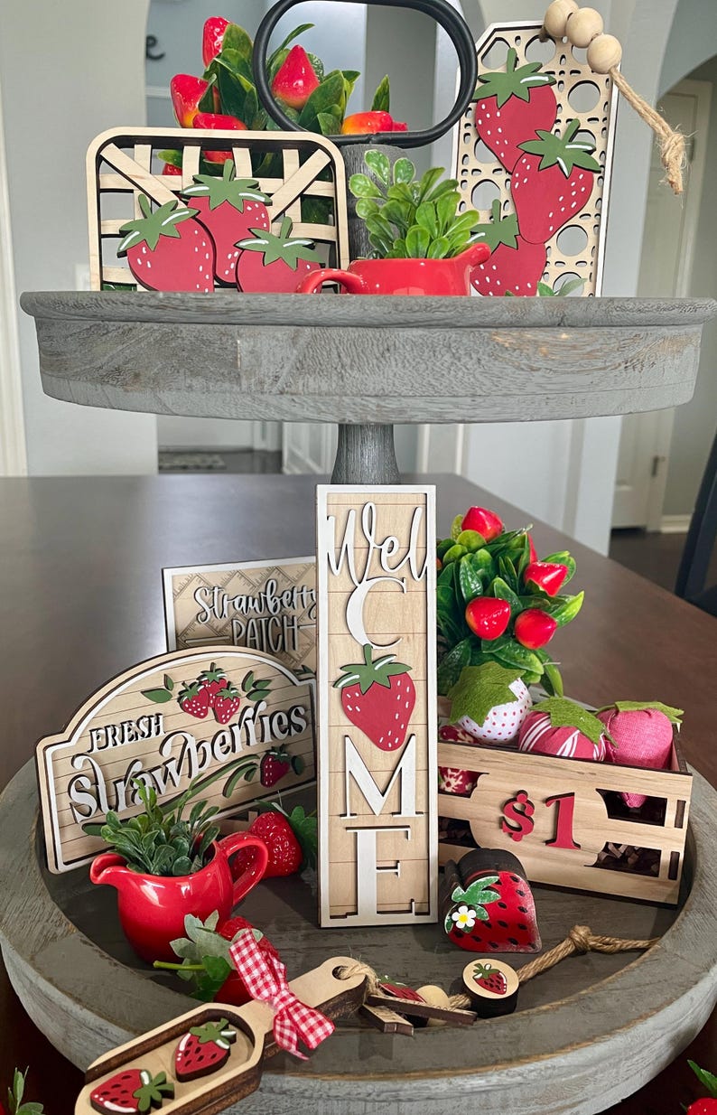 Strawberry Tier Tray Bundle - Etsy