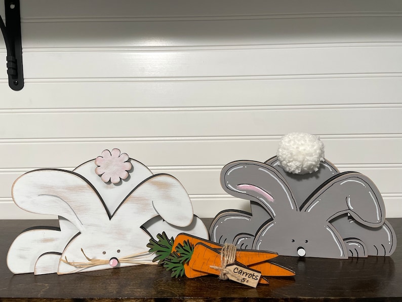 Wood Bunny Shelf Sitters - Etsy