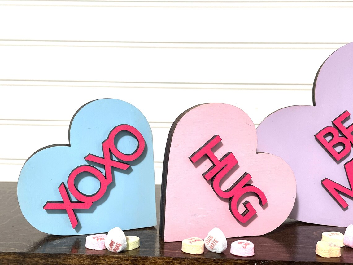 Conversation Heart Shelf Sitters - Etsy