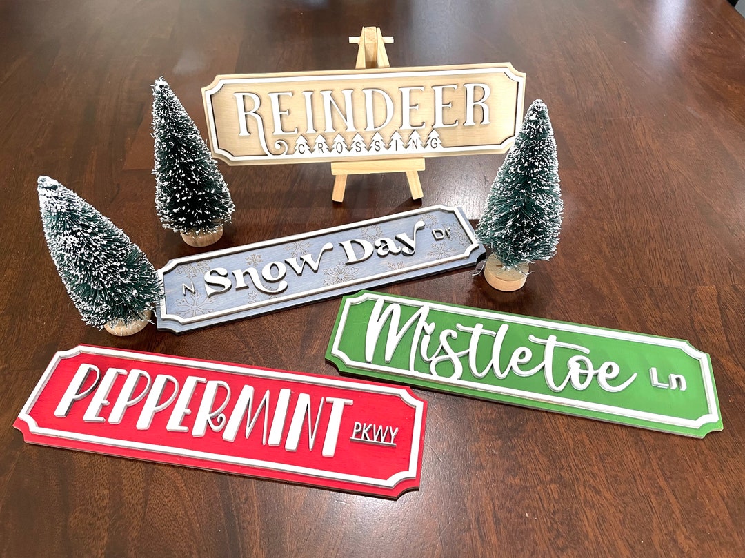 Christmas Road Signs Décor - Etsy