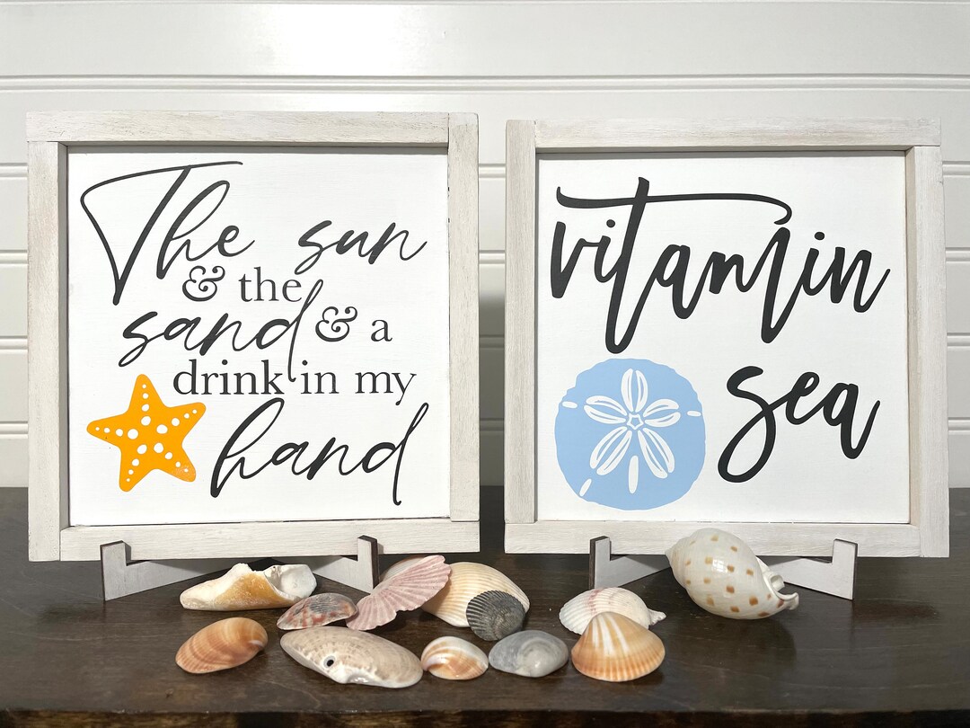 Handmade Beachy Summer Signs: Coastal Home Decor (7x7) - Etsy