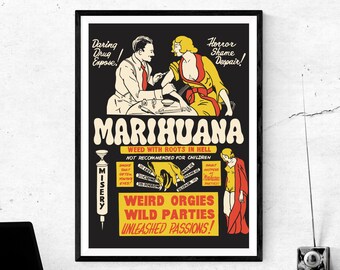 Marijuana Poster - Etsy