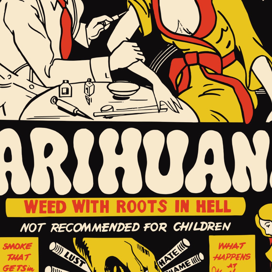 Vintage Anti-marijuana Poster Art Retro Cannabis Propaganda Poster ...