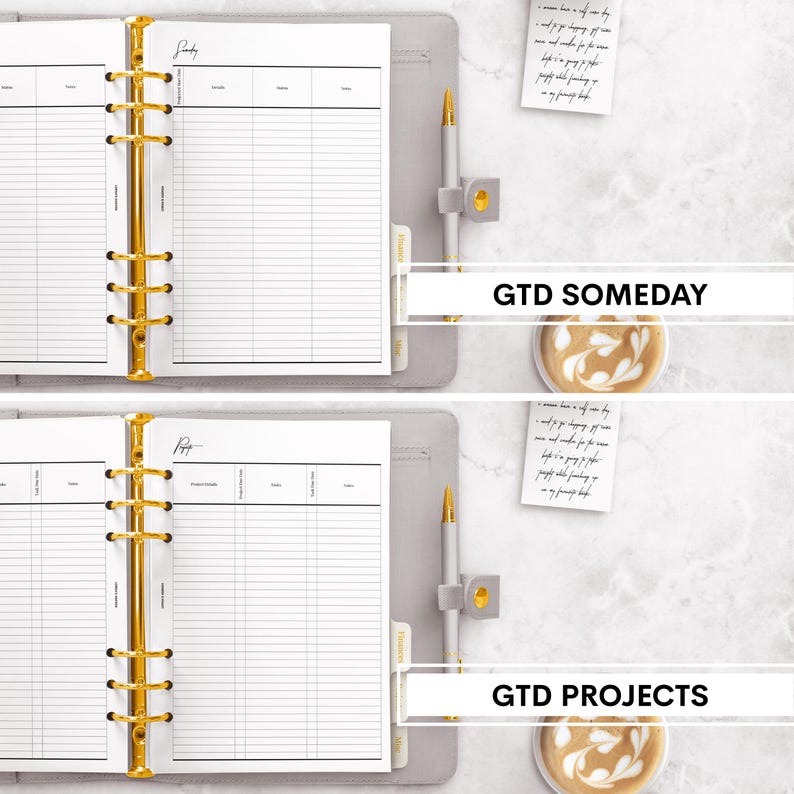 Getting Things Done GTD Bundle A5 Planner Inserts Printable Planner PDF ...