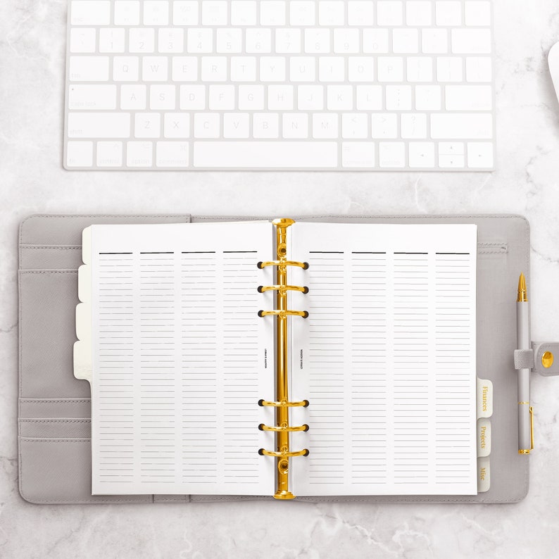 Lined Paper A5 Planner Inserts Note Pages Printable Planner - Etsy