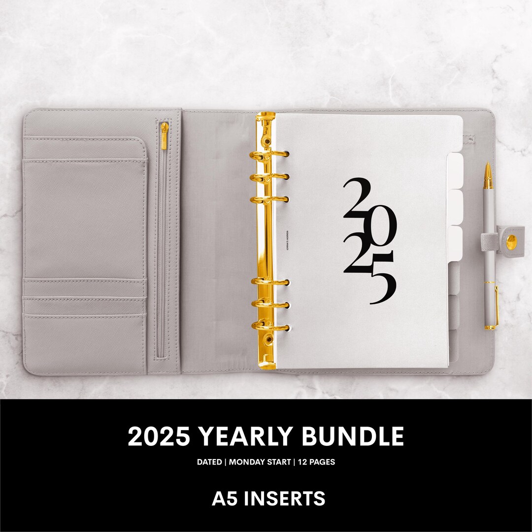 2025 Yearly Bundle Calendar Semi-annual Calendar Quarterly Calendar ...