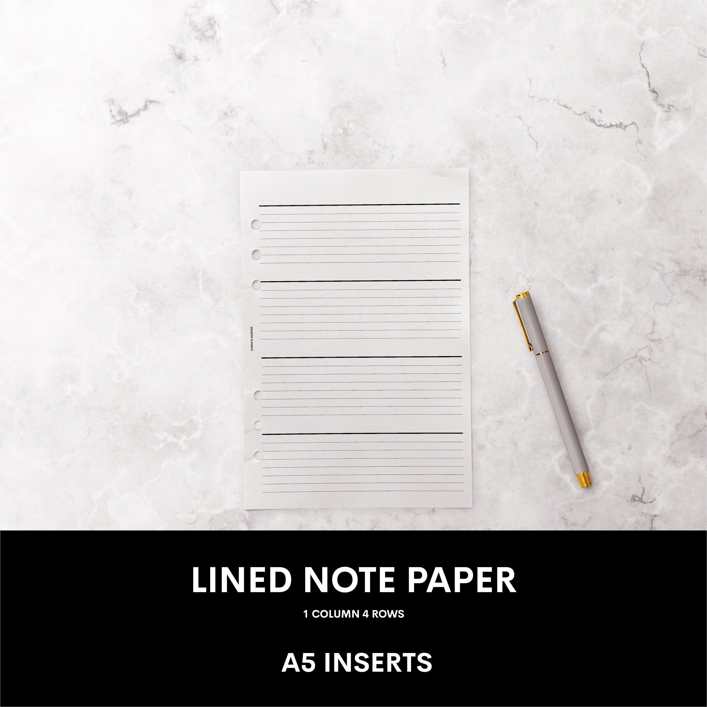 Lined Paper A5 Planner Inserts Note Pages Printable Planner Writing ...