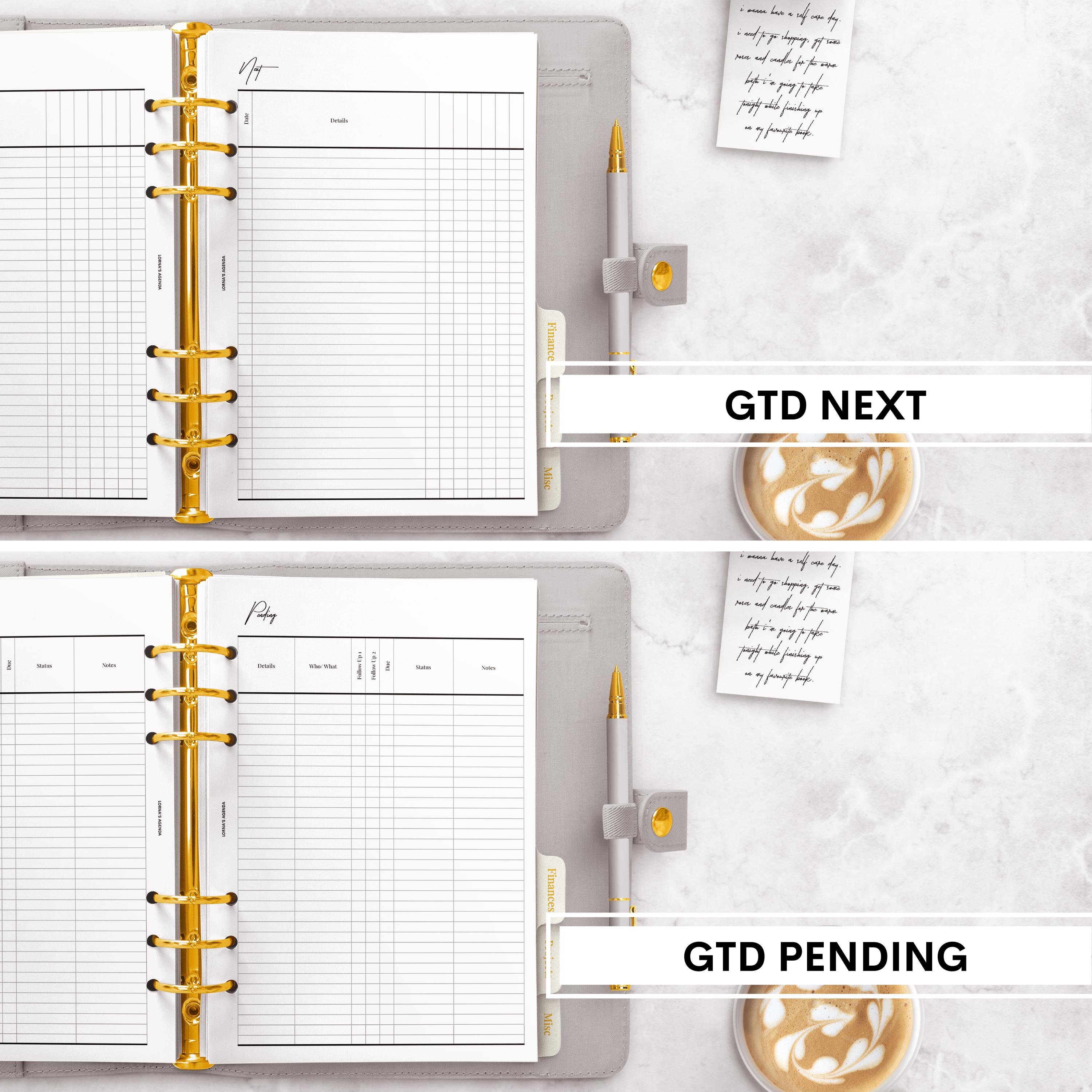 Getting Things Done GTD Bundle A5 Planner Inserts Printable Planner PDF ...