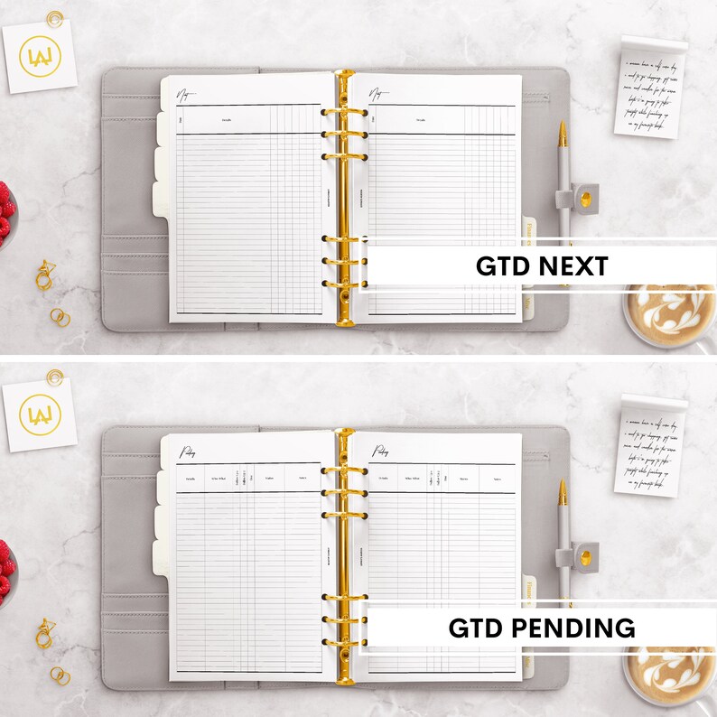 Printable GTD Bundle, Getting Things Done, A5 Printable Planner PDF ...