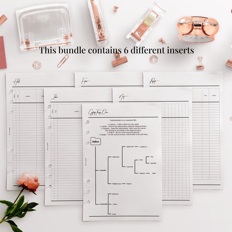 Printable GTD Bundle Getting Things Done A5 Printable - Etsy