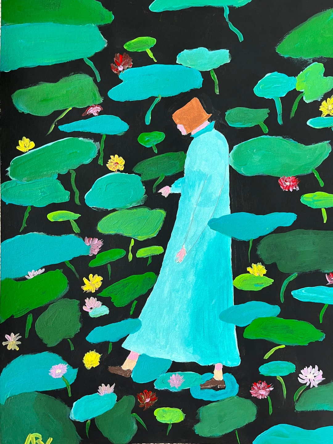 Walking Lily, Hand Painted, 15x11, Acrylics on Watercolor Paper, Free ...