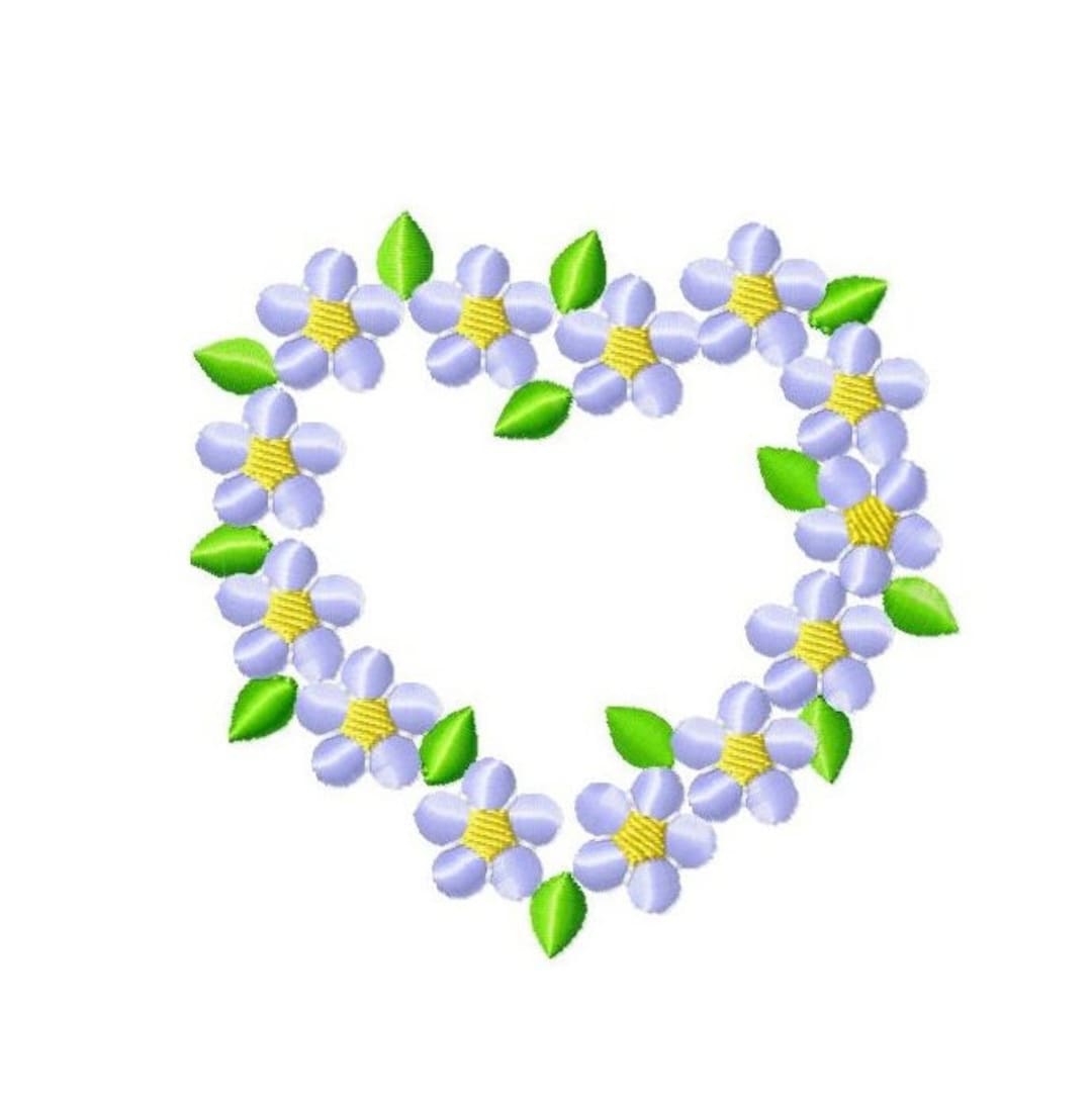 Forget-me-not - Heart in 2 Sizes, Embroidery File for the 10 X 10 Cm ...