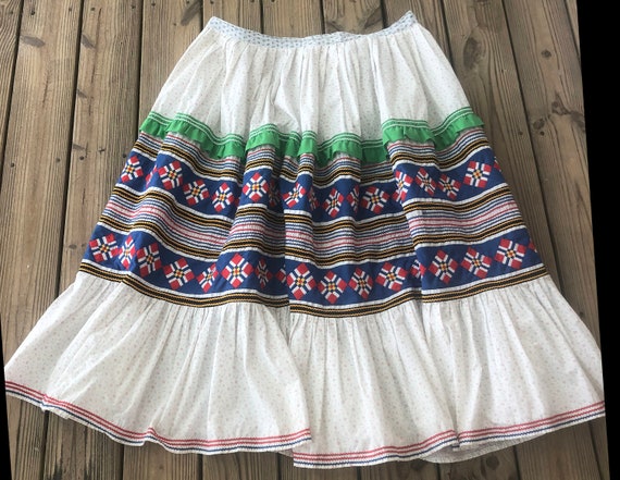 VINTAGE Seminole Patchwork Skirt Full Length Fits Sz … - Gem
