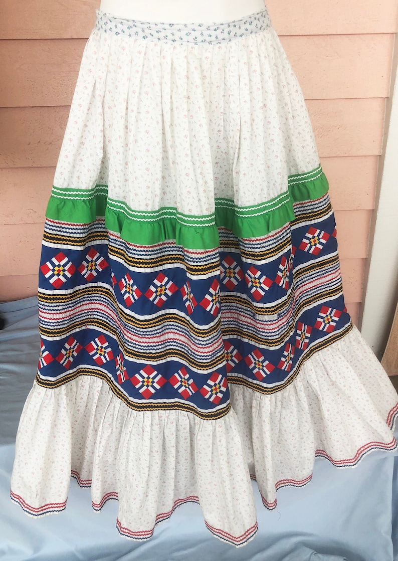VINTAGE Seminole Patchwork Skirt Full Length Fits Sz L 1950s Authentic ...