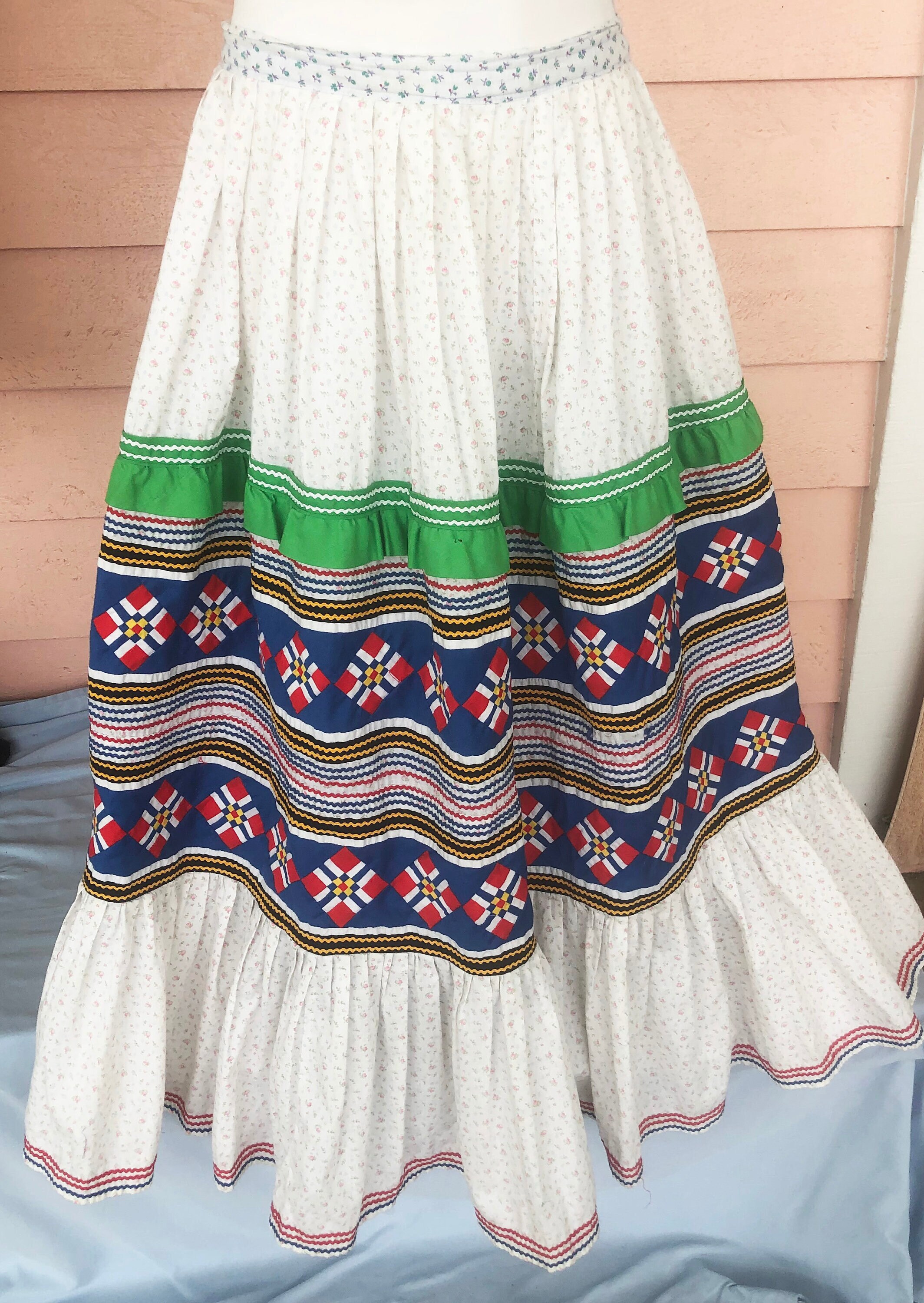 VINTAGE Seminole Patchwork Skirt Full Length Fits Sz L 1950s Authentic Traditional - Etsy