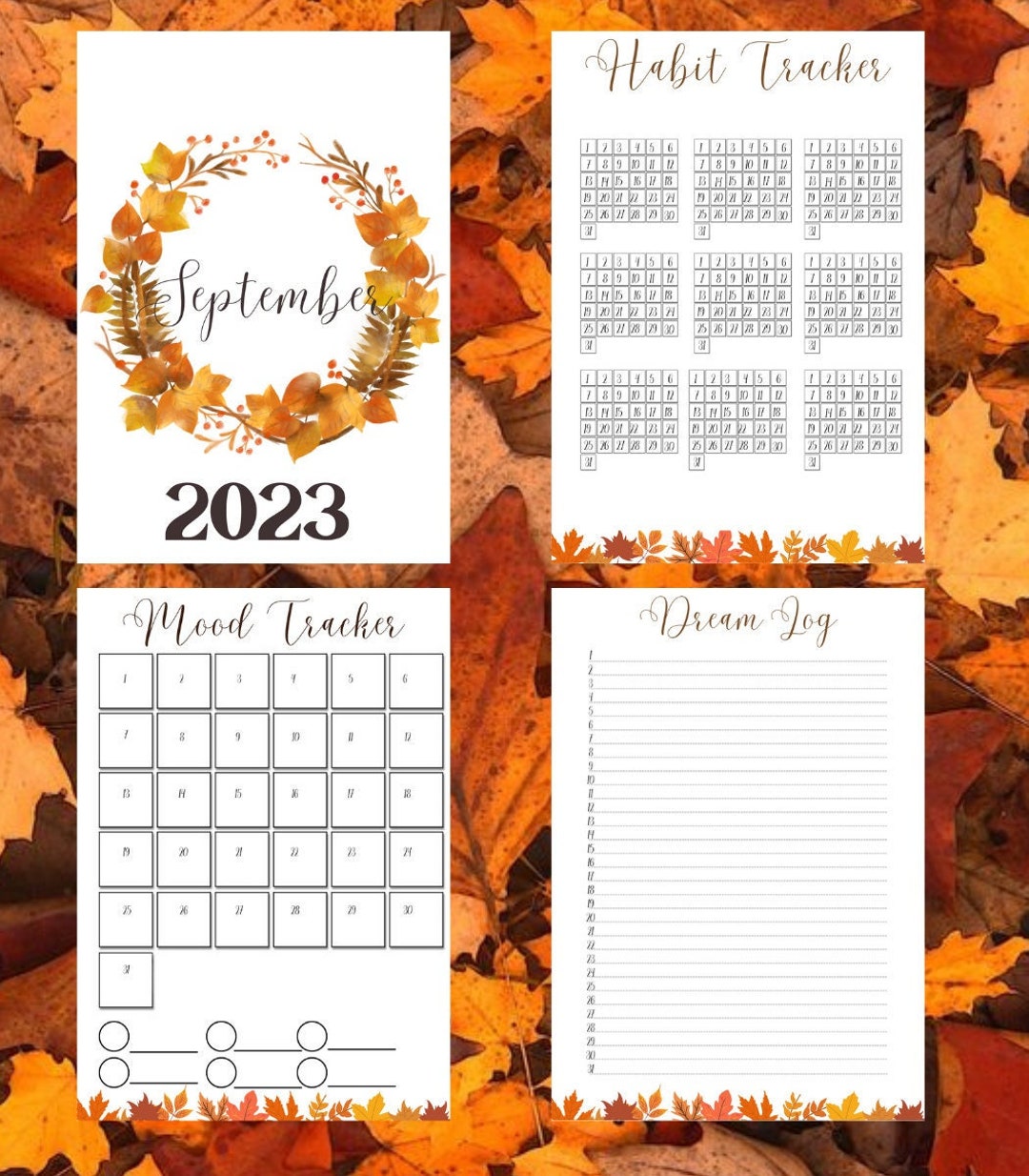September Theme Bullet Journal Template, Bullet Journal Printable ...