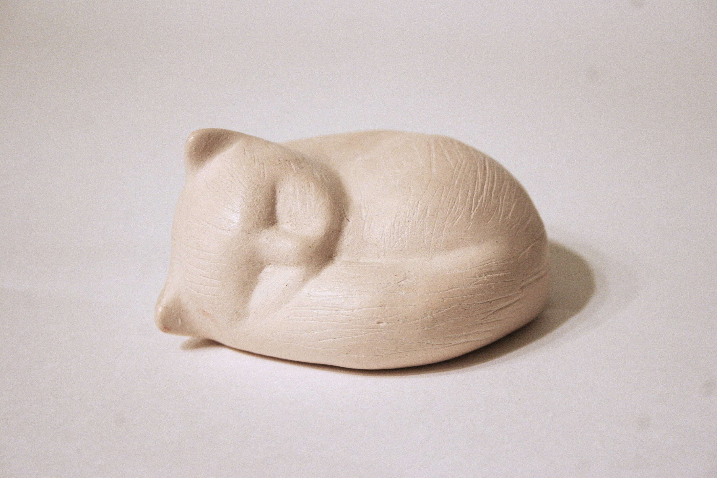 Cat Figurine Handmade Ceramic Sleeping Cat Clay Cat Sculpture Etsy