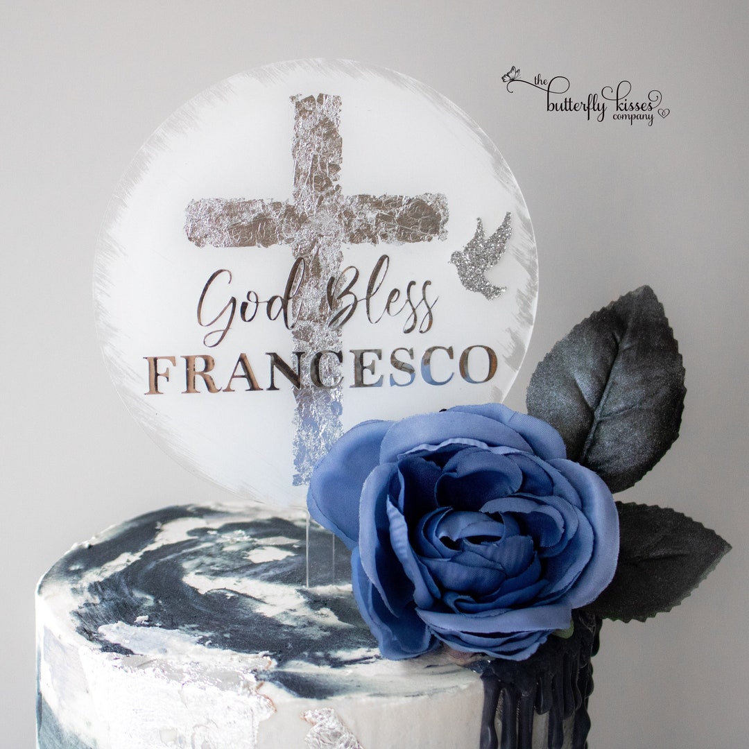 Custom God Bless Acrylic Cake Topper | God Bless Acrylic Cake Topper ...
