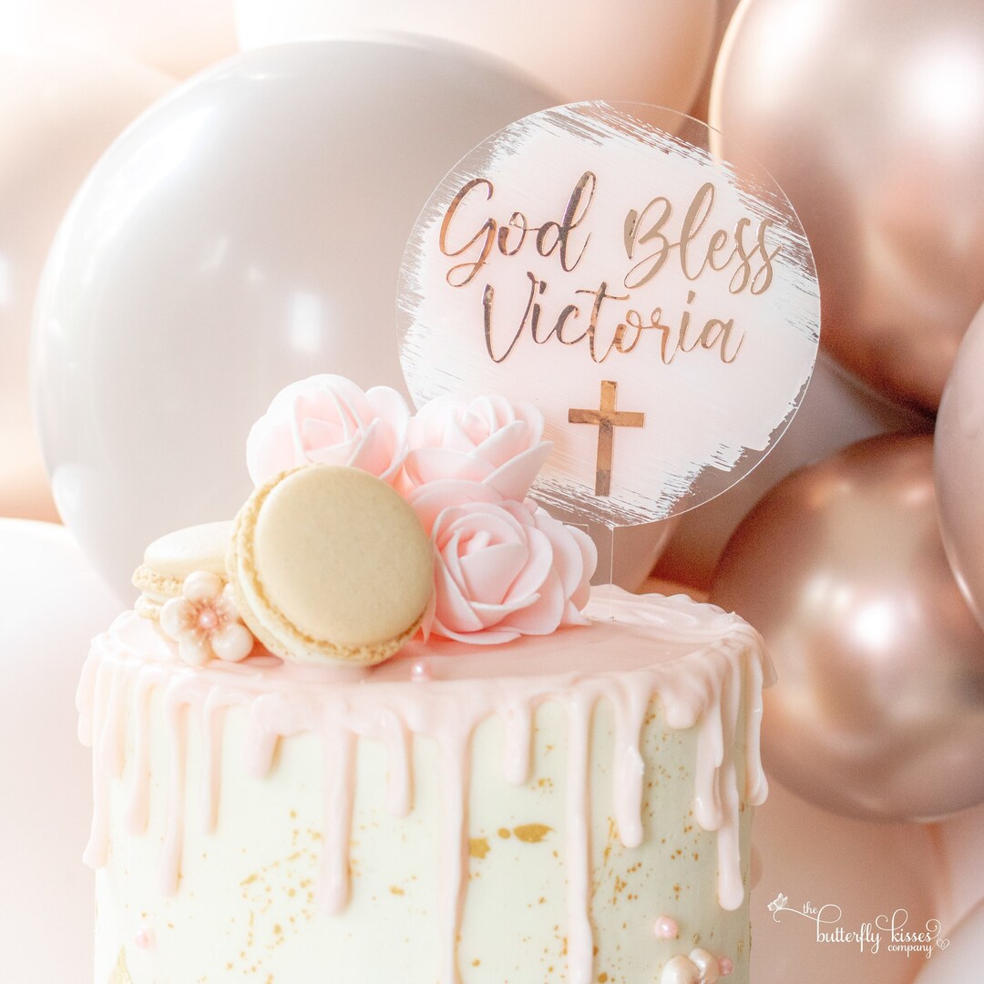 Custom God Bless Acrylic Cake Topper | God Bless Acrylic Cake Topper ...