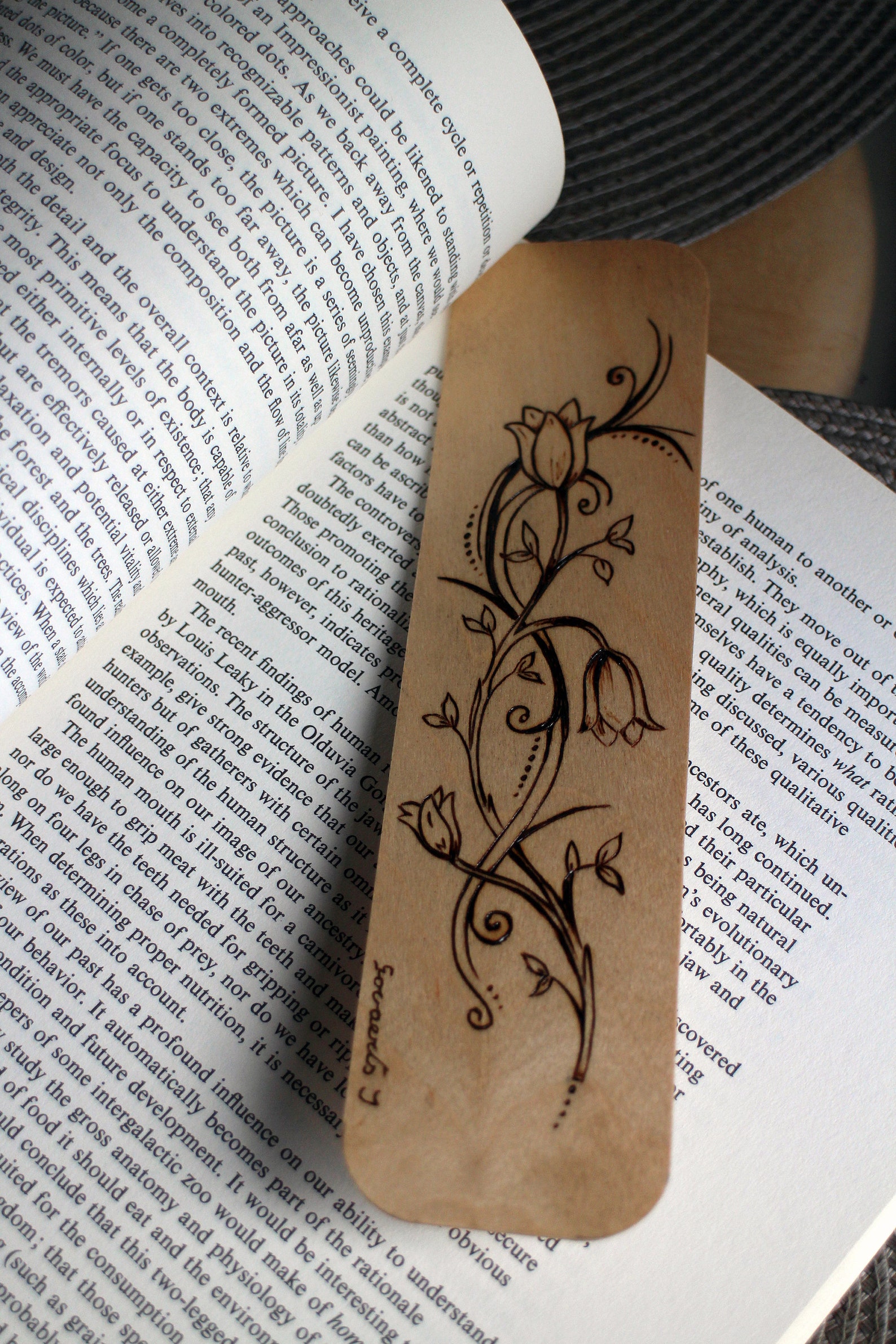 Bookmark Flower/fantasy Bookmark With Flower in Wood/handmade Bookmark ...