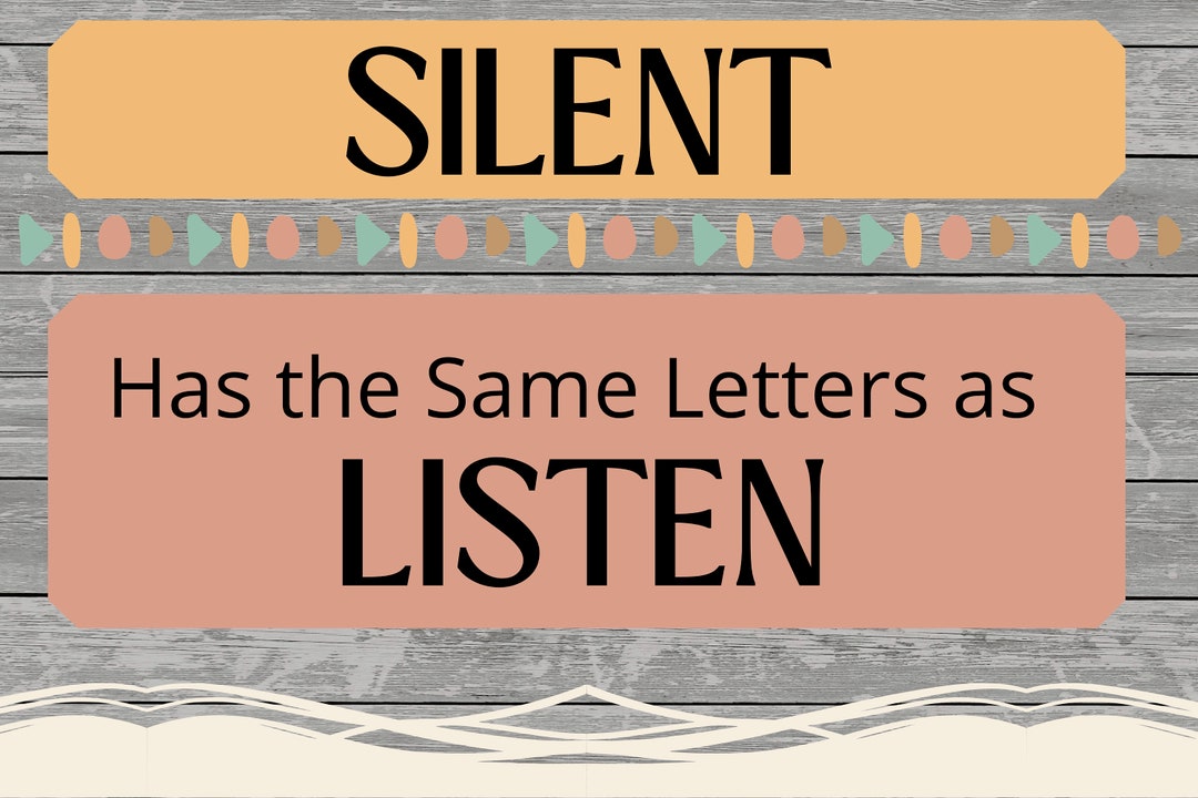Silent Listen Classroom Poster - Etsy