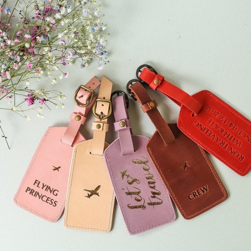 Monogrammed Luggage Tags Personalized Leather Luggage Tag - Etsy